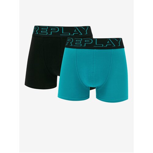 Replay Set of two men's boxers in black and turquoise - Men | ePonuda.com