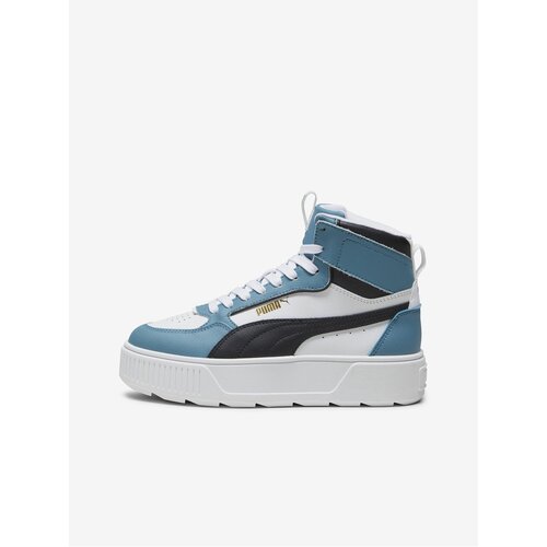 Puma White and Blue Women's Leather Ankle Sneakers on Kar Platform ...