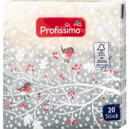 Profissimo papirna salveta - zimska ptica, 25 x 25cm 20 kom | EPonuda.com