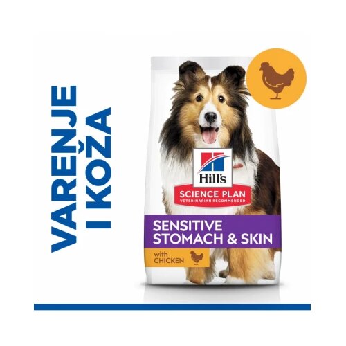 Hill’s science plan dog sensitive stomach & skin medium adult piletina ...