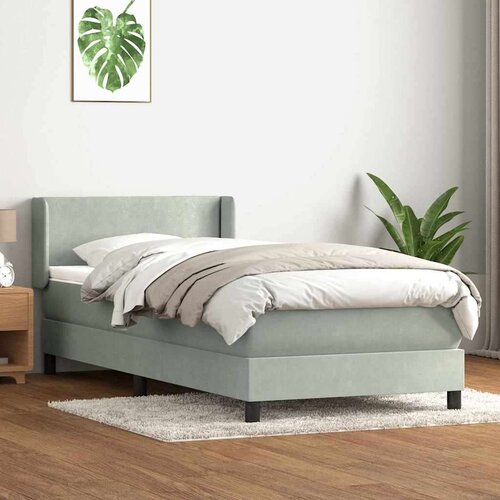 Box spring postelja z vzmetnico Svetlo siva 80x210 cm žamet, (21792147 ...