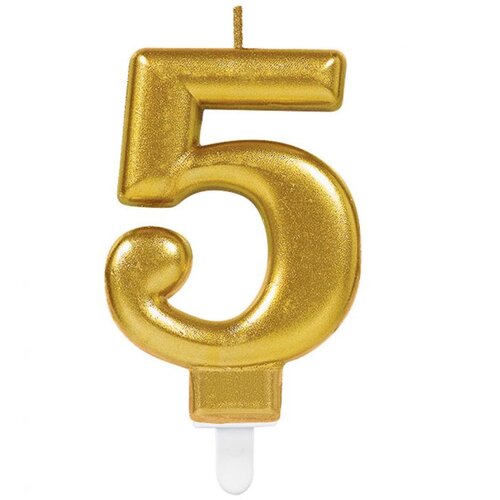 Amscan rođendanska svećica Sparkling broj 5 zlatna | ePonuda.com