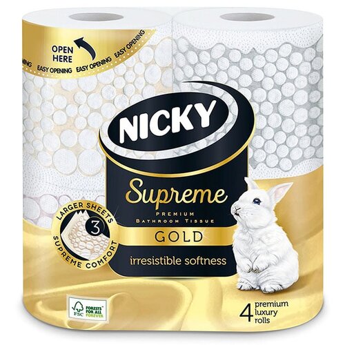 Nicky supreme gold toaletni papir 3s, 4 komada | ePonuda.com