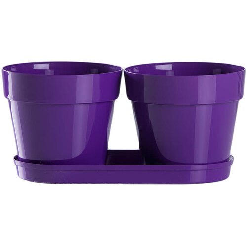 B-plast saksije za cveće sa tacnom Frajle Mix and Play Ljubičasta ...