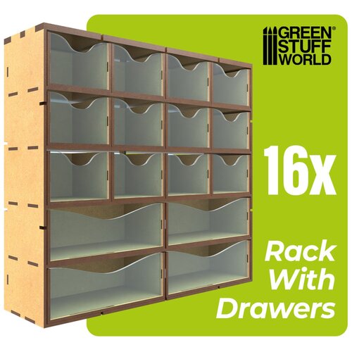 Green Stuff World MDF Vertical Rack with 16 Drawers - Vertikalni stalak ...