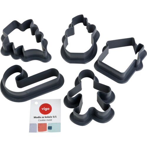 Modla za kolače novogodišnja, 5 delova, siva | ePonuda.com