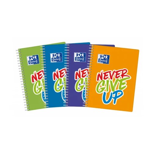 Sveska A5+ spirala NeverGiveUp PP korica 80 lista, 90g, optički papir ...
