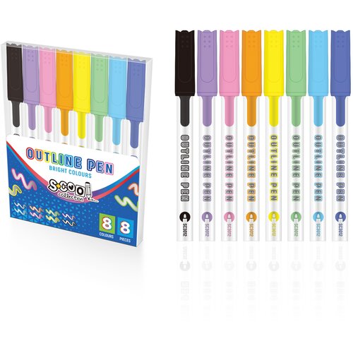 Scool outliner set gel pen SC3012, 8 komada | Eponuda.com