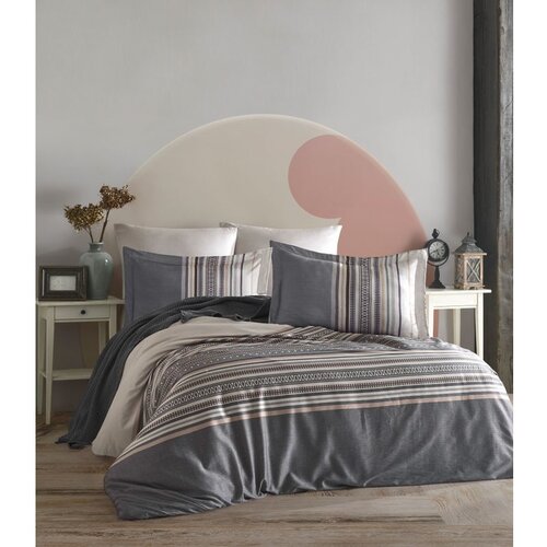 Ash Grey GreyWhiteBrownBeige Ranforce Single Quilt Cover Set (FR ...